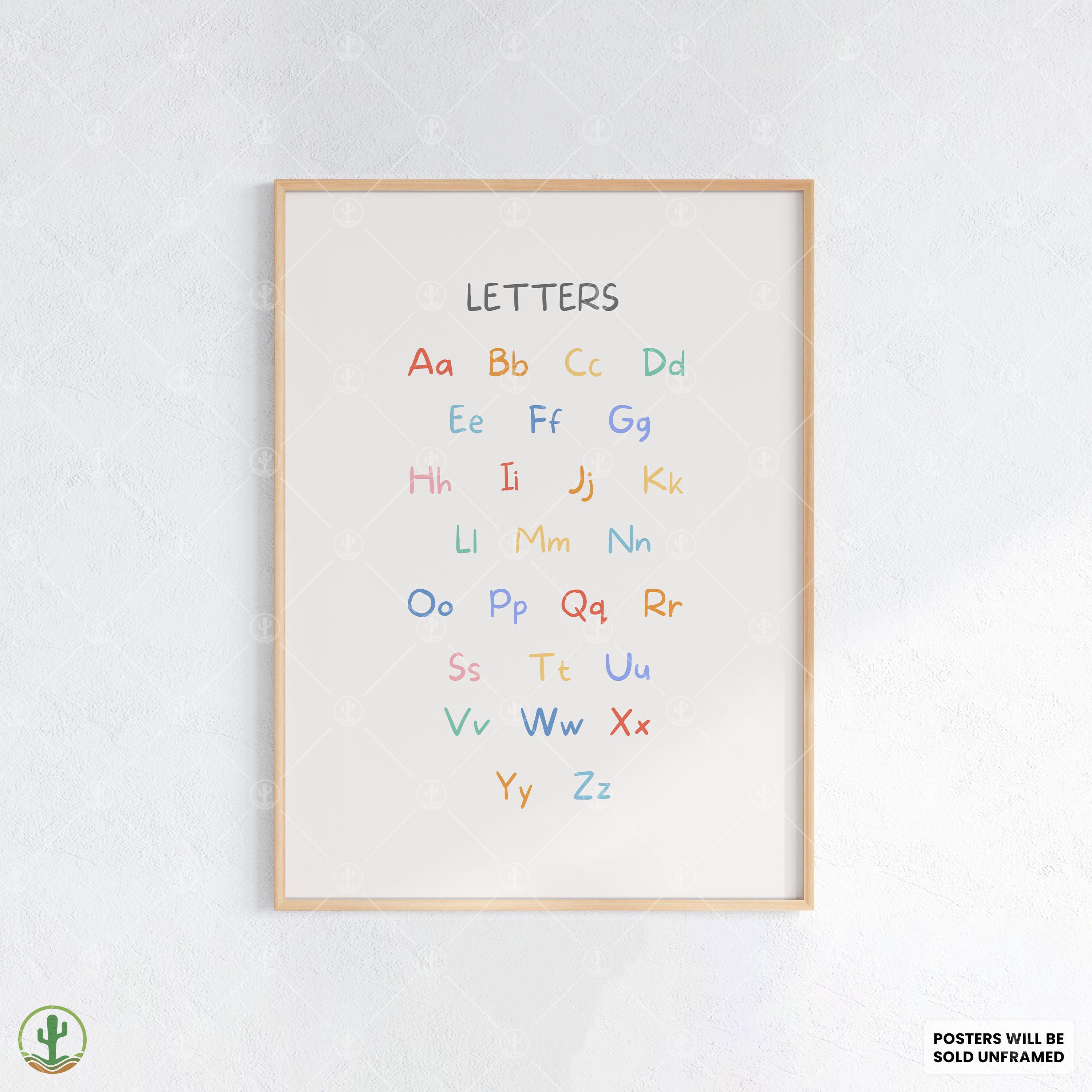 Colorful Alphabet Chart | Nursery Wall Art Print | Cute Baby Room Decor ...