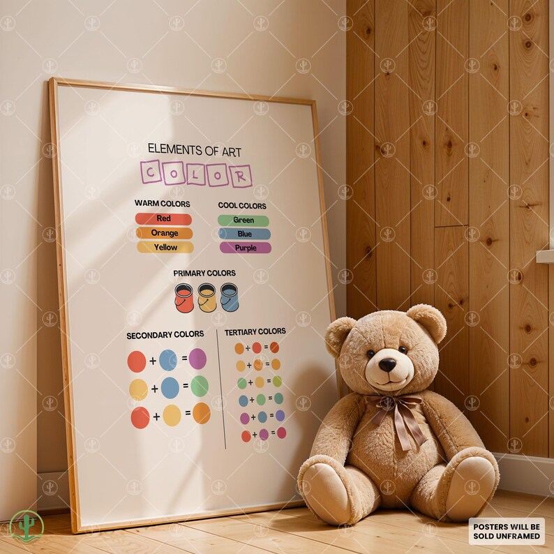 Color Theory Chart Poster | Nursery Wall Art Print | Cute Baby Room ...