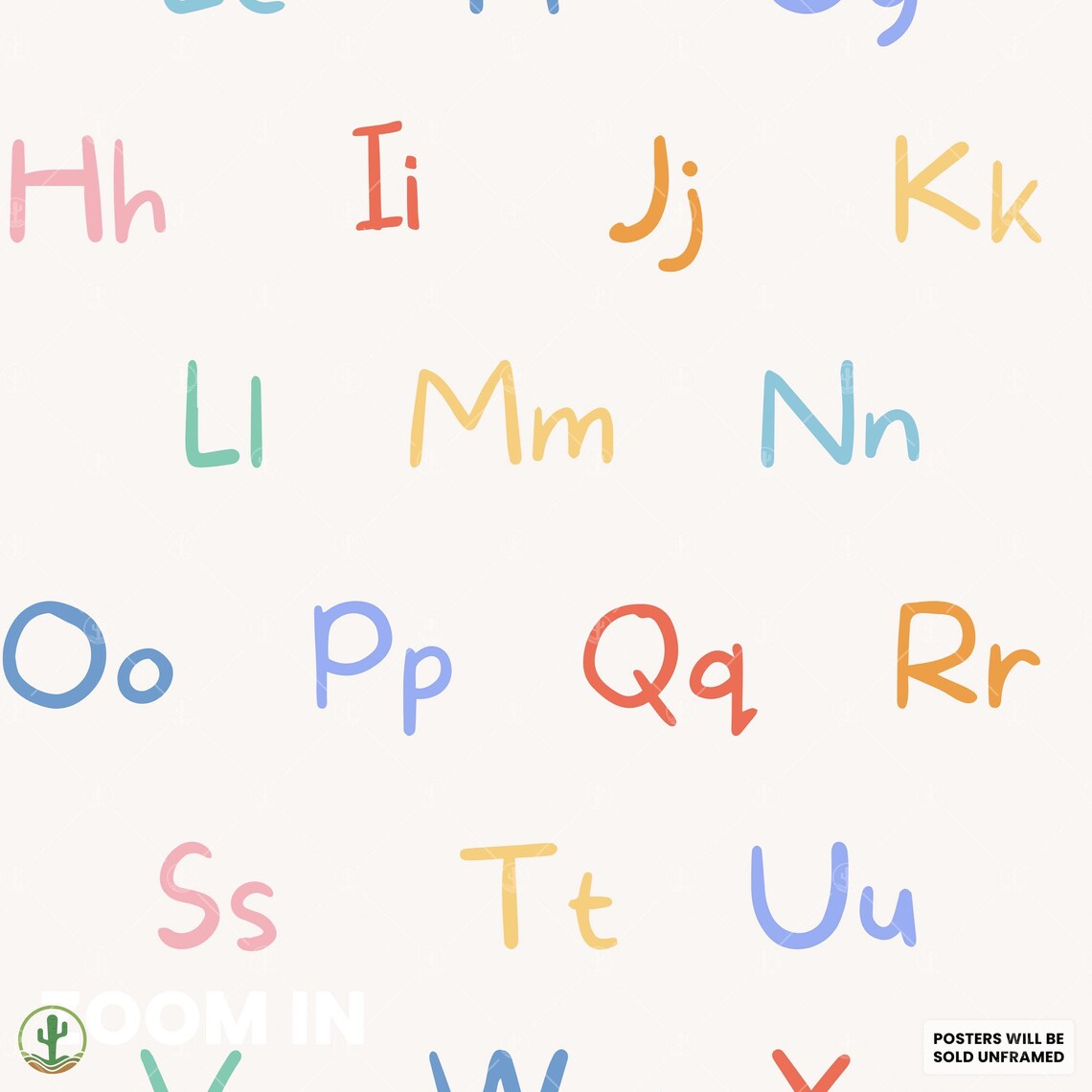 Colorful Alphabet Chart | Nursery Wall Art Print | Cute Baby Room Decor ...