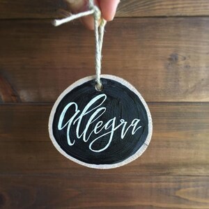 Wood Slice Custom Name Ornament / Handwritten Name Ornament ...