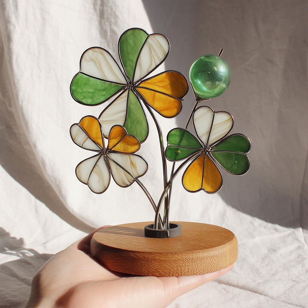 PSN53 Stained Glass Four-leaf Clover Pattern – Digital Download | DIY ...