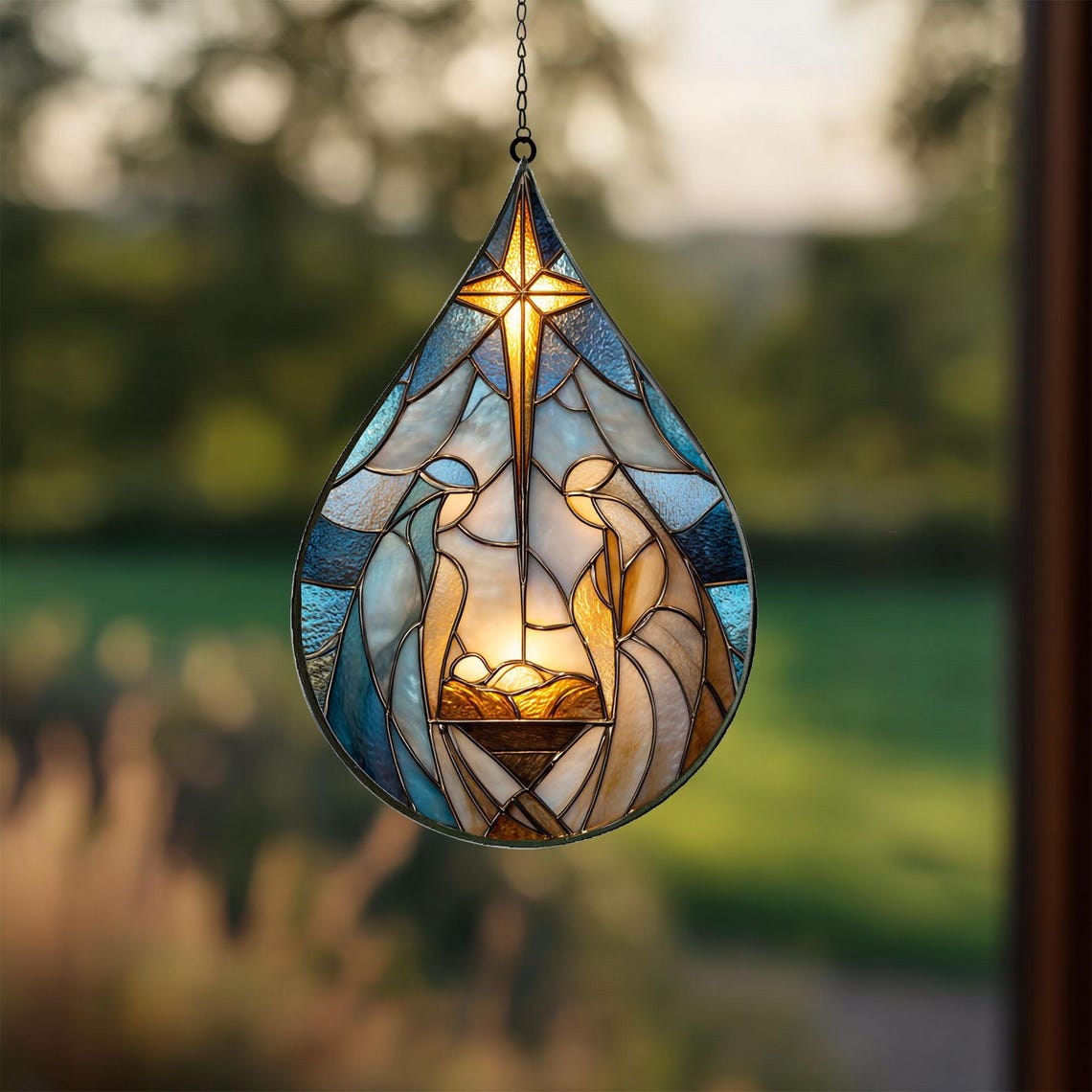 Digital 5 Teardrop Stained Glass Pattern Christmas Gnome, Tree, Santa ...