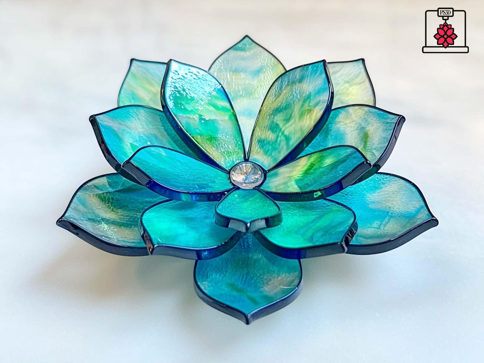 Stained Glass Lotus Pattern: 3-layer Mandala Design (SVG & PDF Digital ...