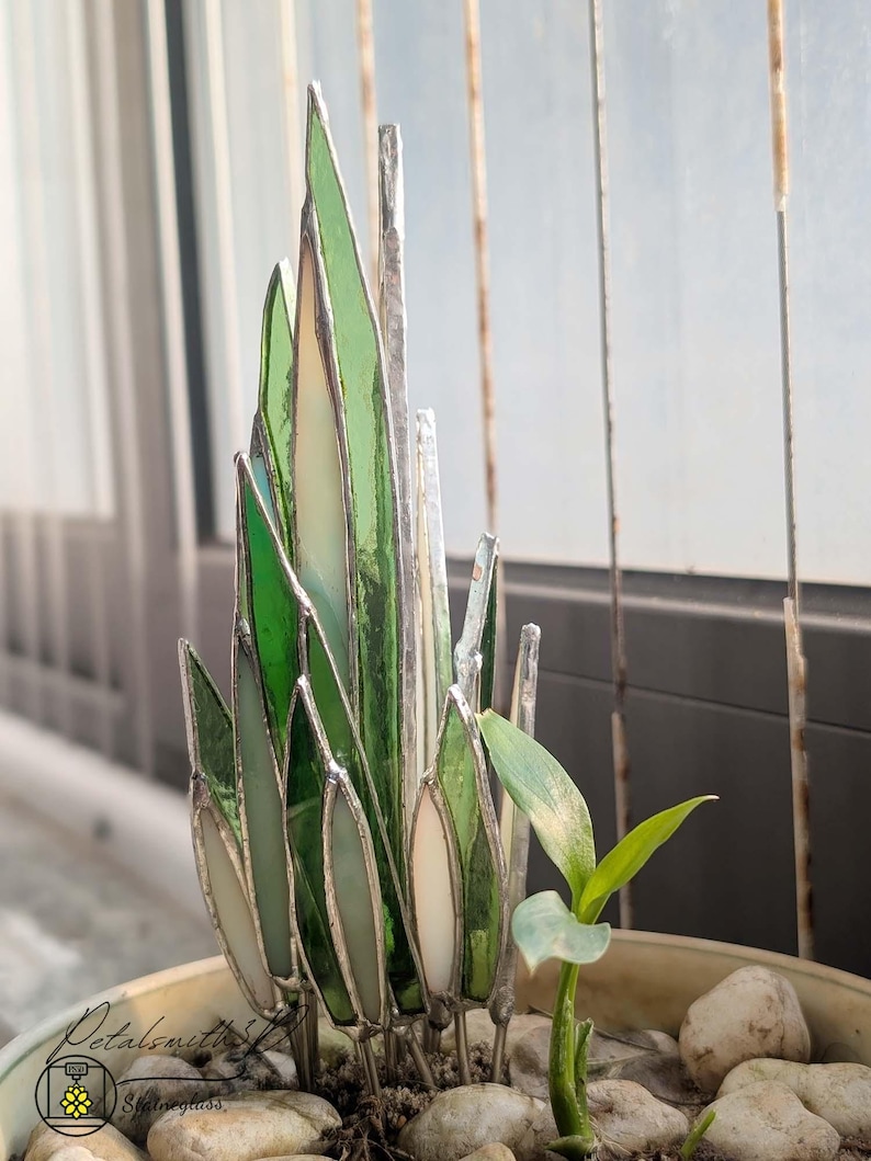 Digital File Handmade Stained Glass Agave Plant: 3D Succulent Decor ...