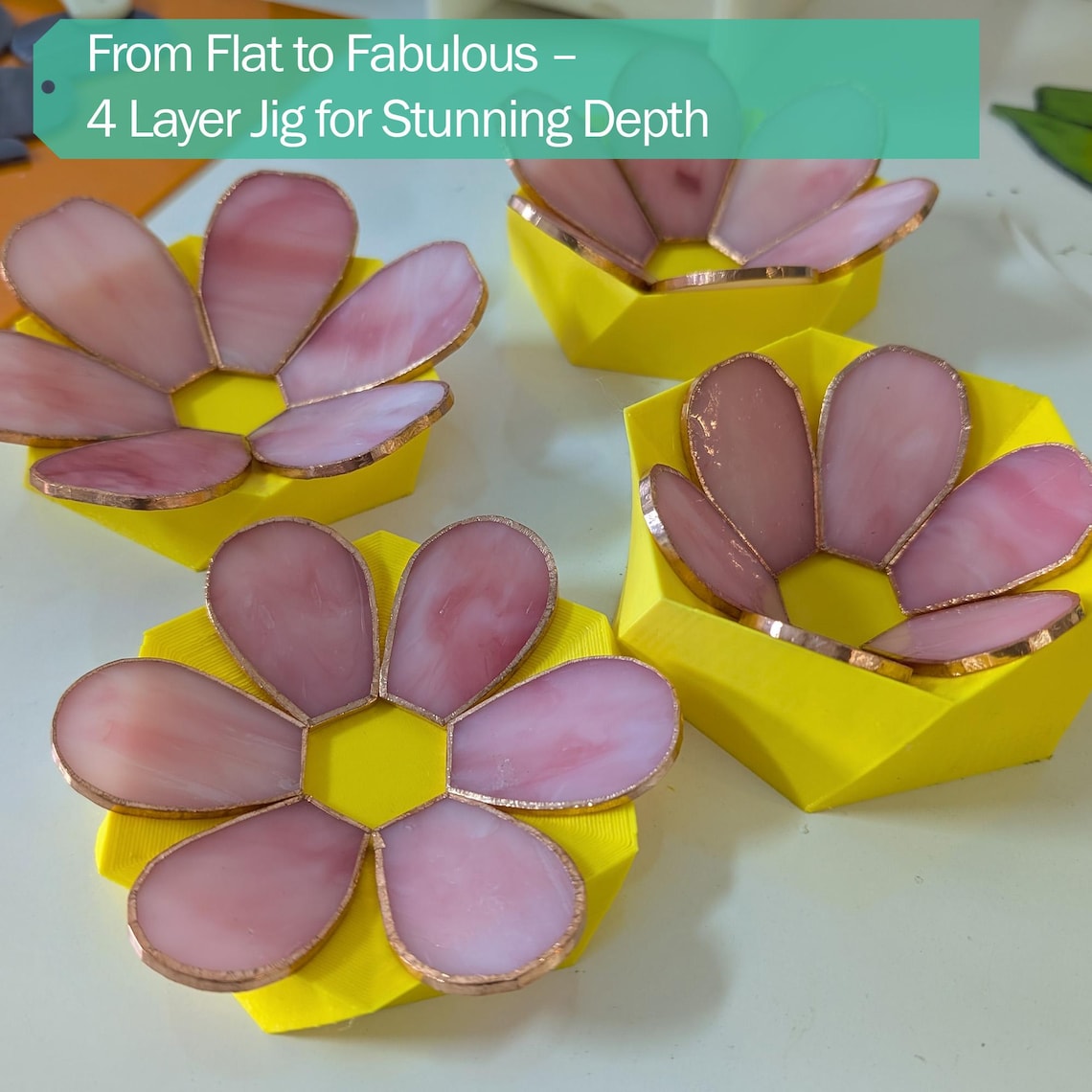 Angle Soldering Jig: 3D Stained Glass Flower Tool - 6 Petal Design - Etsy