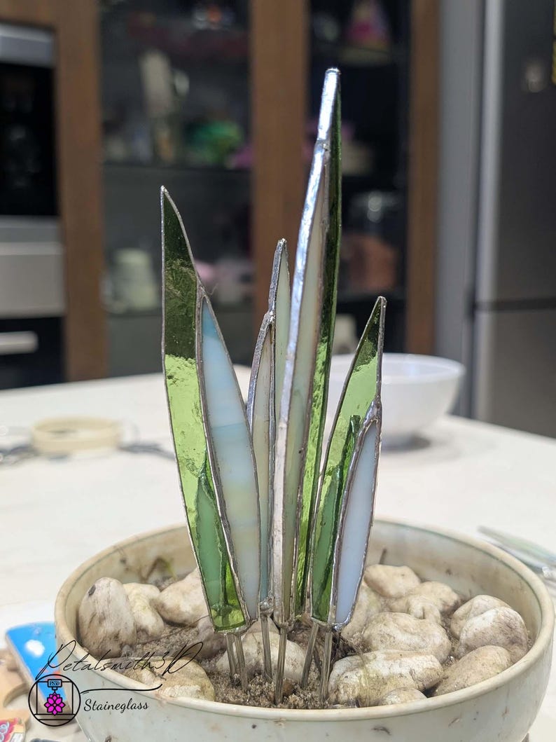 Digital File Handmade Stained Glass Agave Plant: 3D Succulent Decor ...