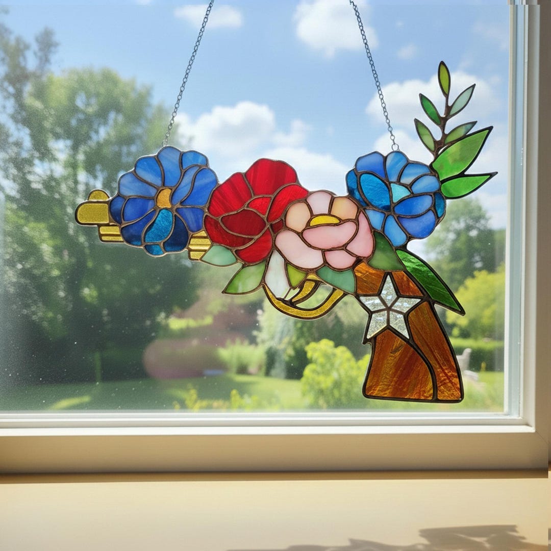 Digital Teardrop PSC46 Gun and Flower Pattern, Mini Drop Flower Stained ...
