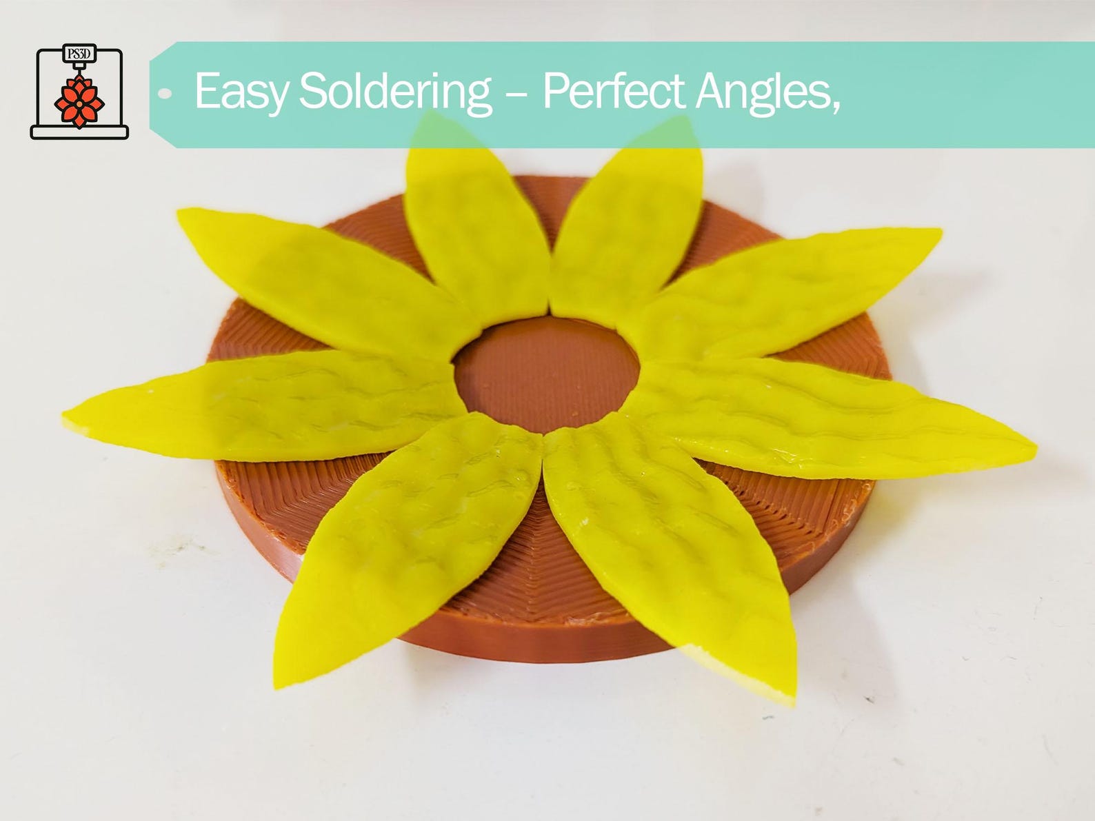 3D Stained Glass Flower Soldering Jig: 8 Petal Design With Angle Base ...