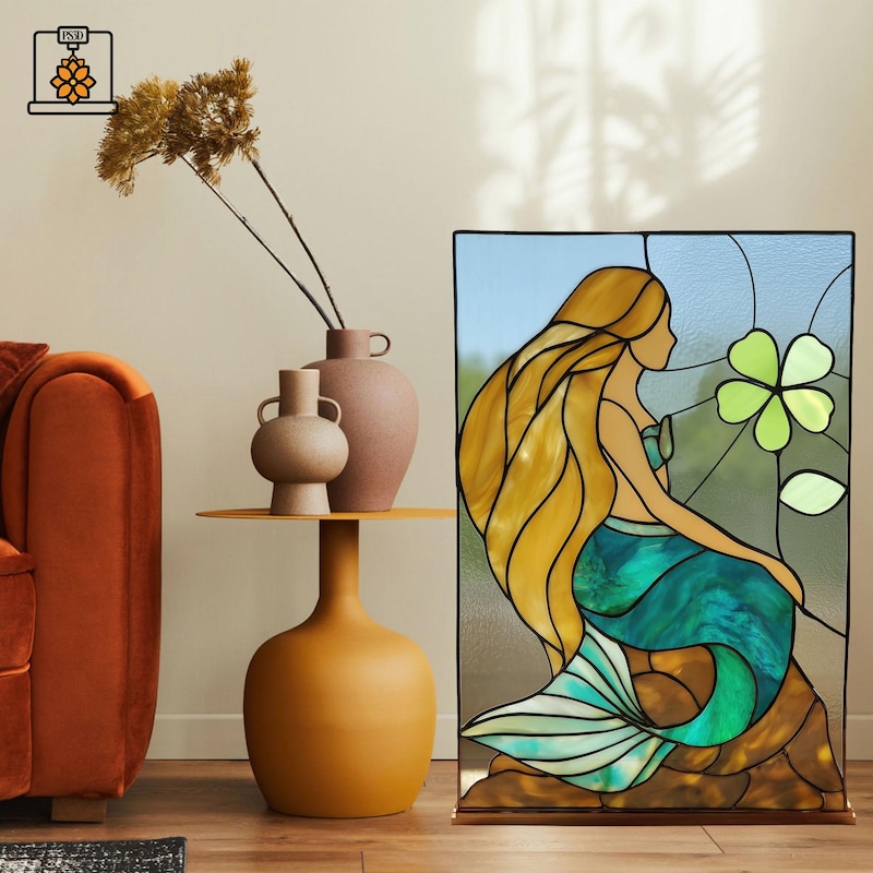 Stain Glass Mermaid - Etsy
