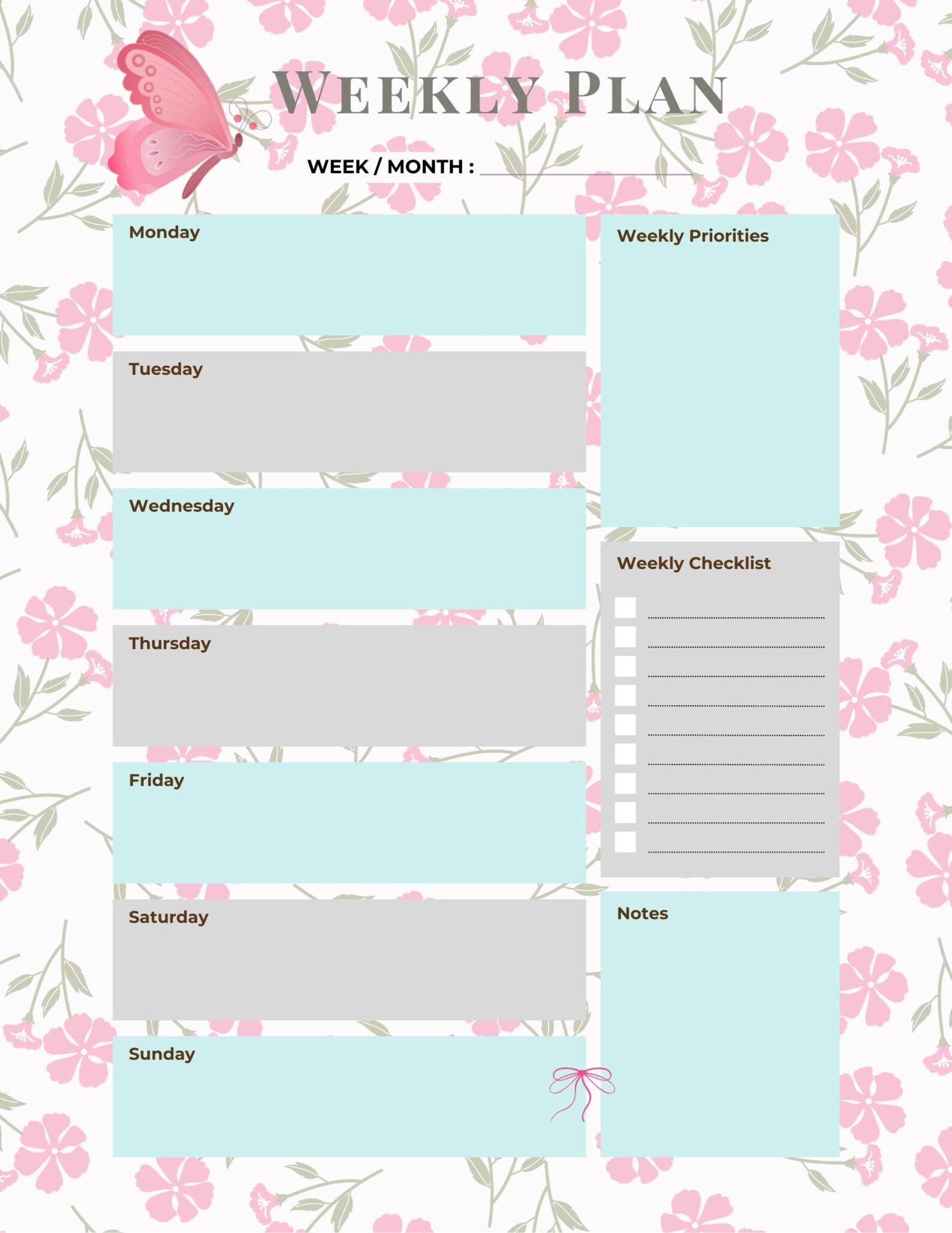 Daily, Weekly, Monthly Planner - Etsy
