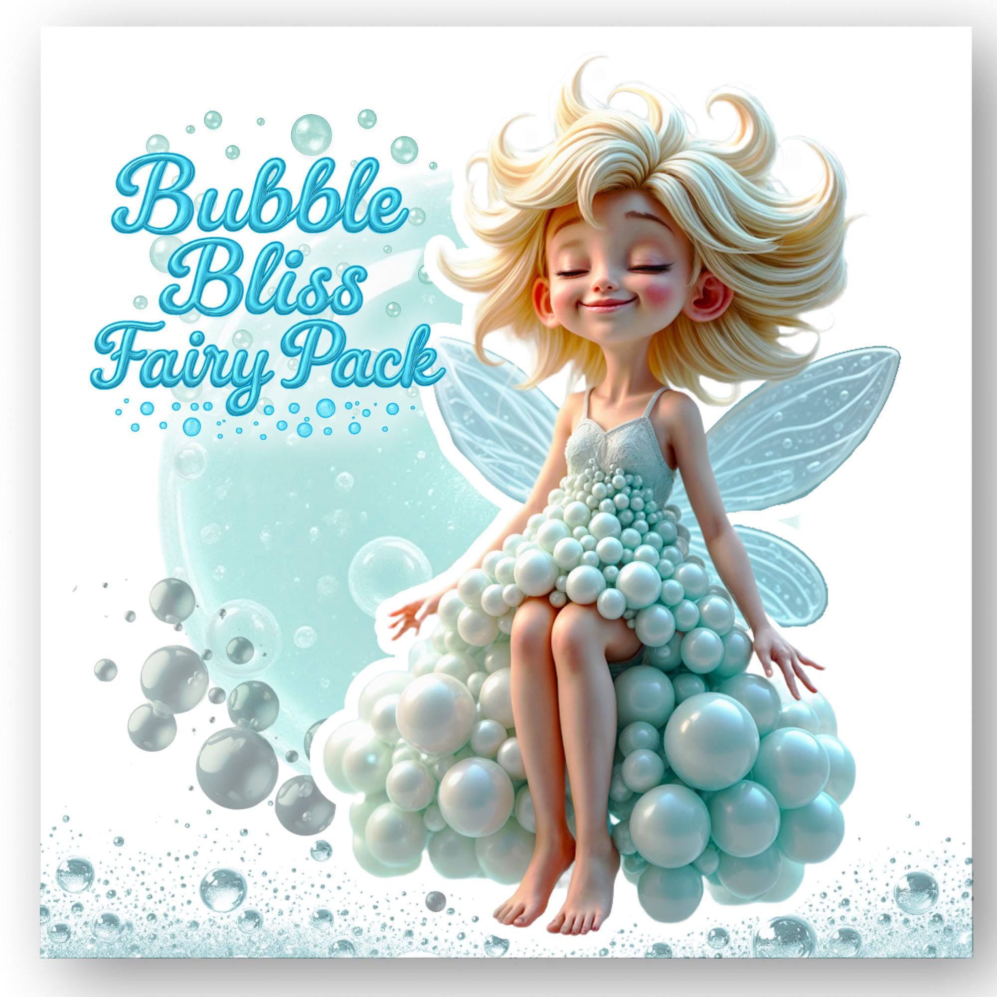 Bubble Bliss Fairy Pack – 12 Magical PNG Stickers | Whimsical Digital ...