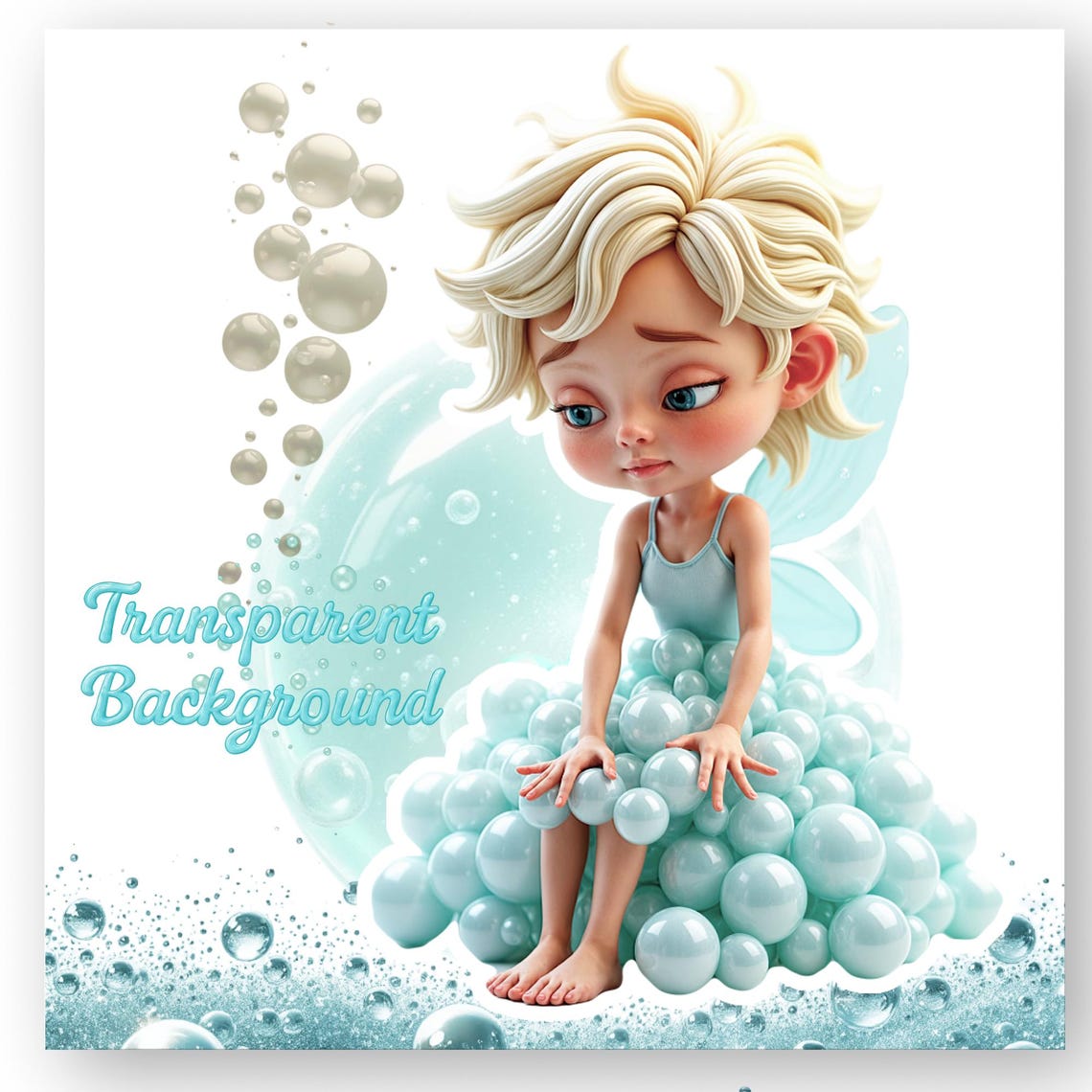 Bubble Bliss Fairy Pack – 12 Magical PNG Stickers | Whimsical Digital ...