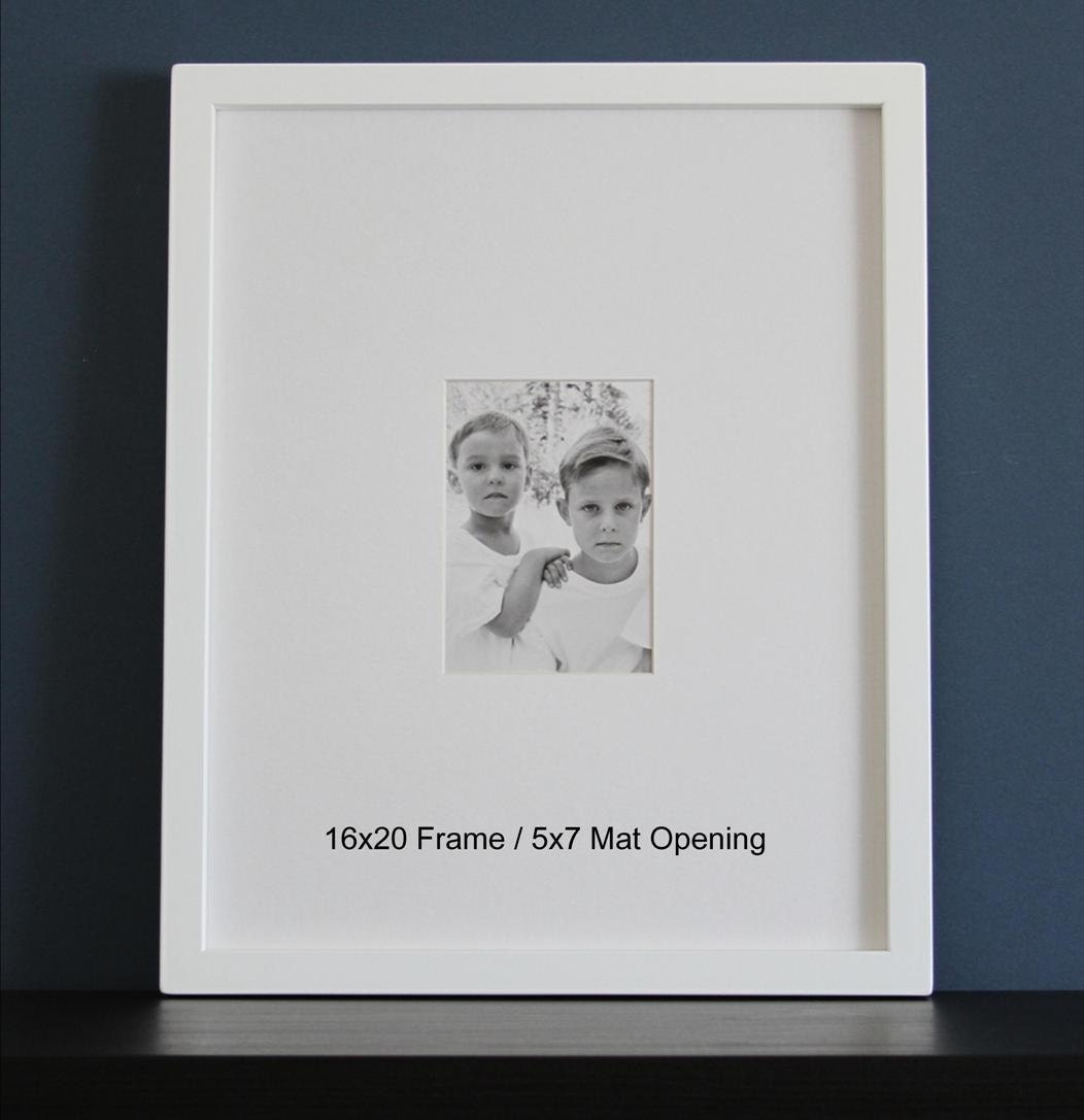 16x20 Frame Gallery Style Picture Frame With Mat Choose Your Mat Opening Size Black White Gray Brown Etsy