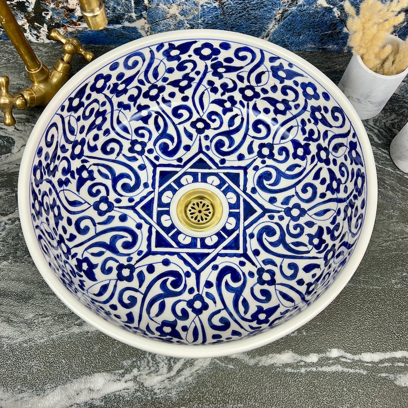 Bathroom Vanity Sink Handcrafted - Round Bathroom Sink - Bathroom ...