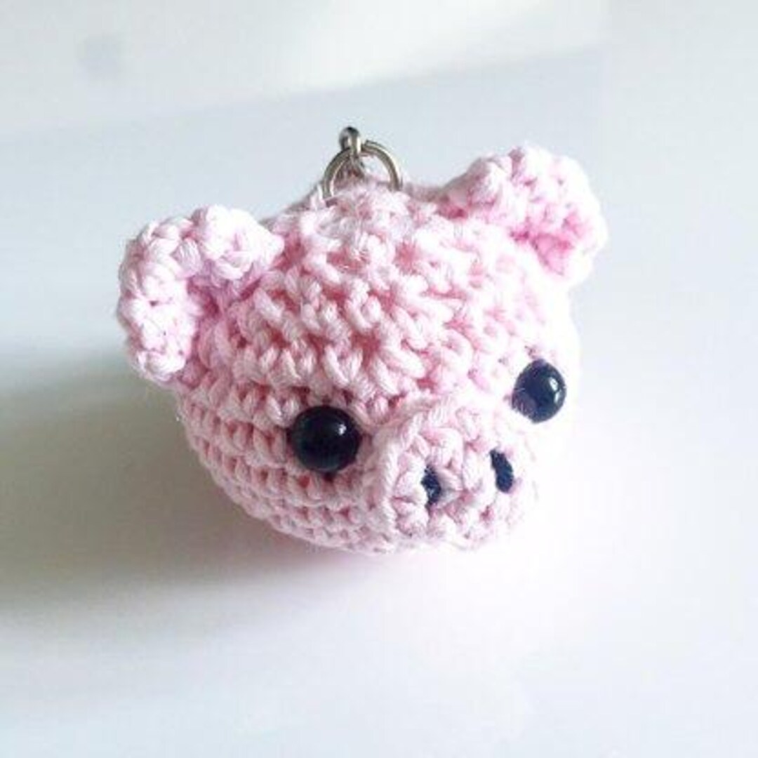 Mini Crochet Pig Keychain, Cute Amigurumi Piglet Bag Charm, Handmade ...