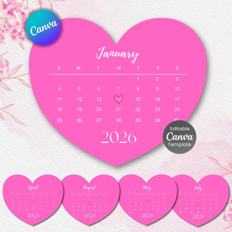 2026 Burn Away Cake Calendar Topper | Printable Birthday (editable PDF ...