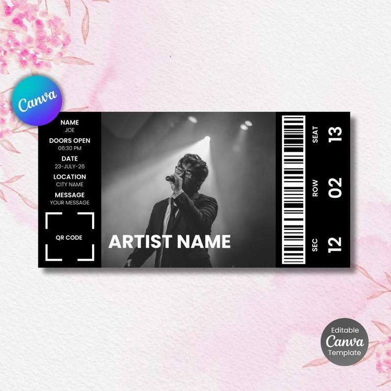 Editable Country Concert Ticket Template | Western Event Surprise ...