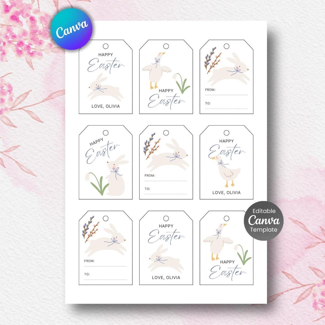 Editable Easter Gift Tags Printable, Somebunny Sweet Tags, Bunny Treat ...
