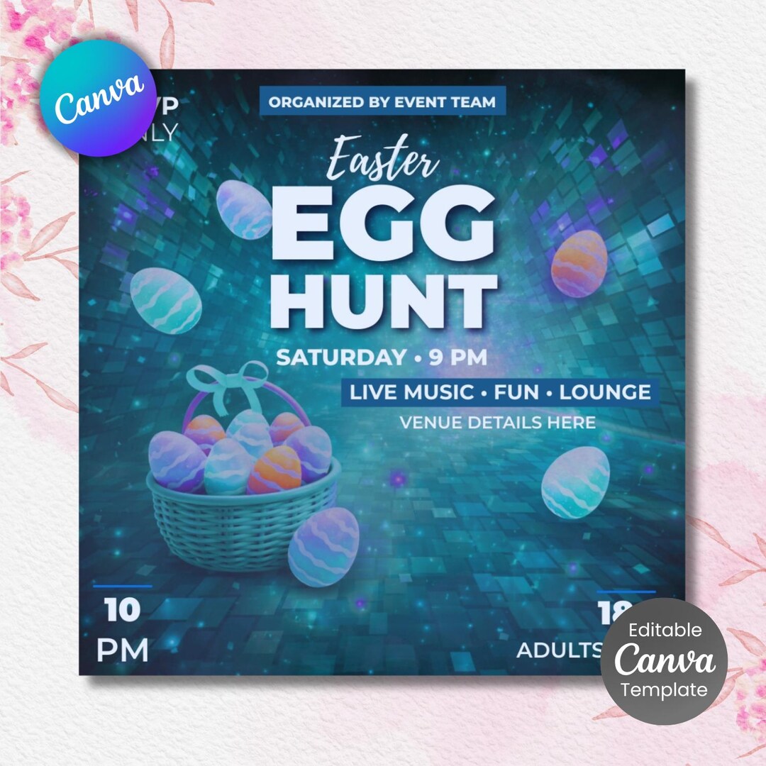 Editable Easter Egg Hunt Flyer, Canva Template (digital Download - Etsy UK