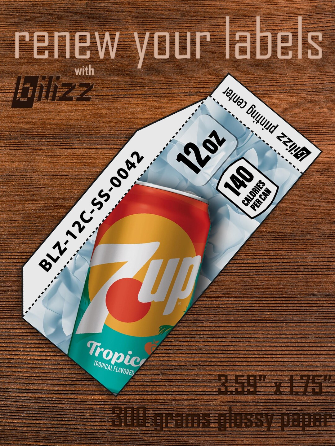 7UP Tropical Flavor 12oz Vending Machine Label – Size 3.59" X 1.75" - Etsy
