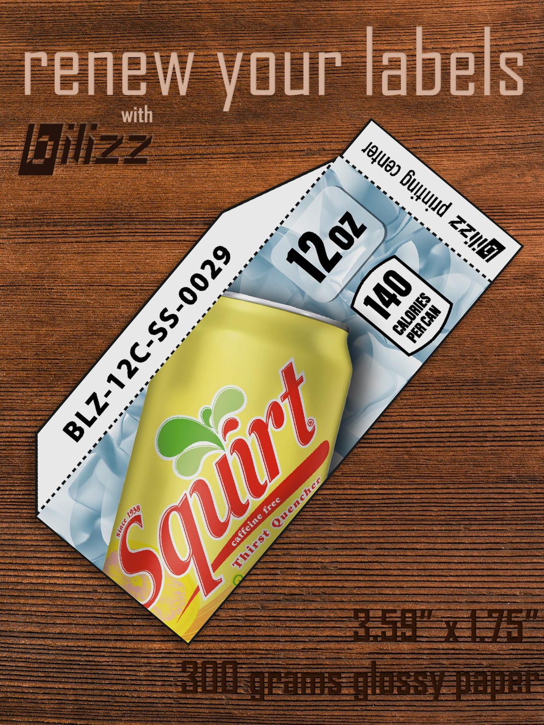 Squirt Thirst Quencher Vending Machine Label – 12oz Can (glossy ...