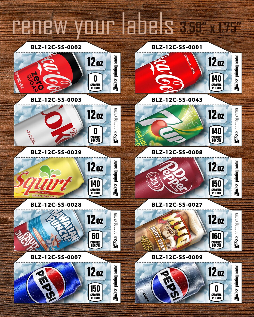 Dixie Narco 12oz Vending Machine Labels • Mixed Soda Set of 10 - Etsy