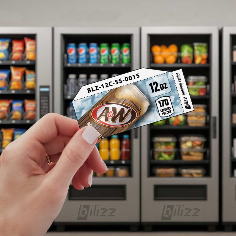 A&W Root Beer Vending Machine Label: Glossy Replacement (3.59" × 1.75 ...