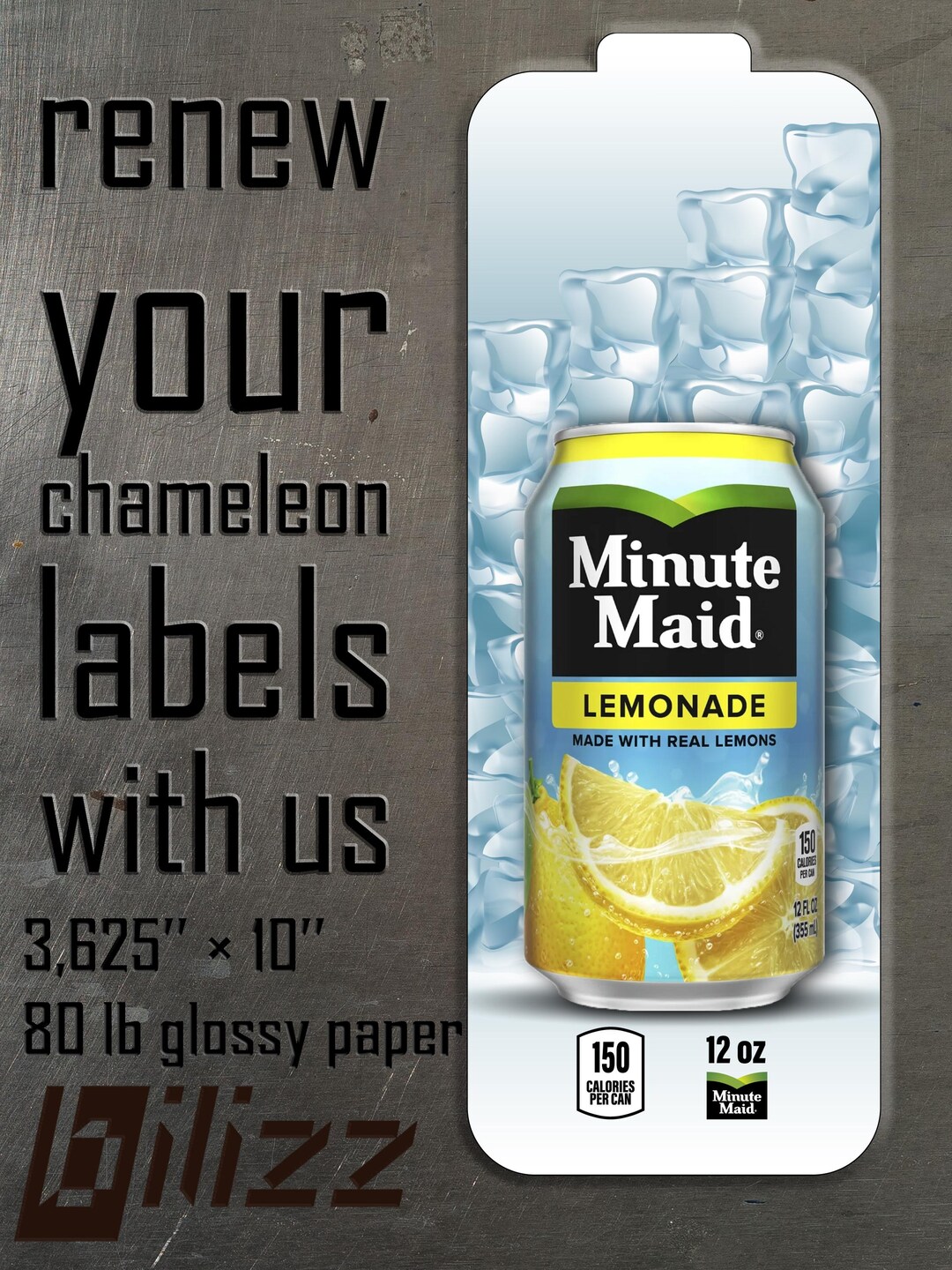 Minute Maid Lemonade Label – 3.625" × 10" Chameleon Replacement ...