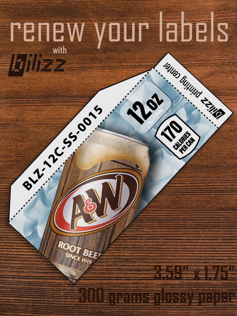 A&W Root Beer Vending Machine Label: Glossy Replacement (3.59" × 1.75 ...