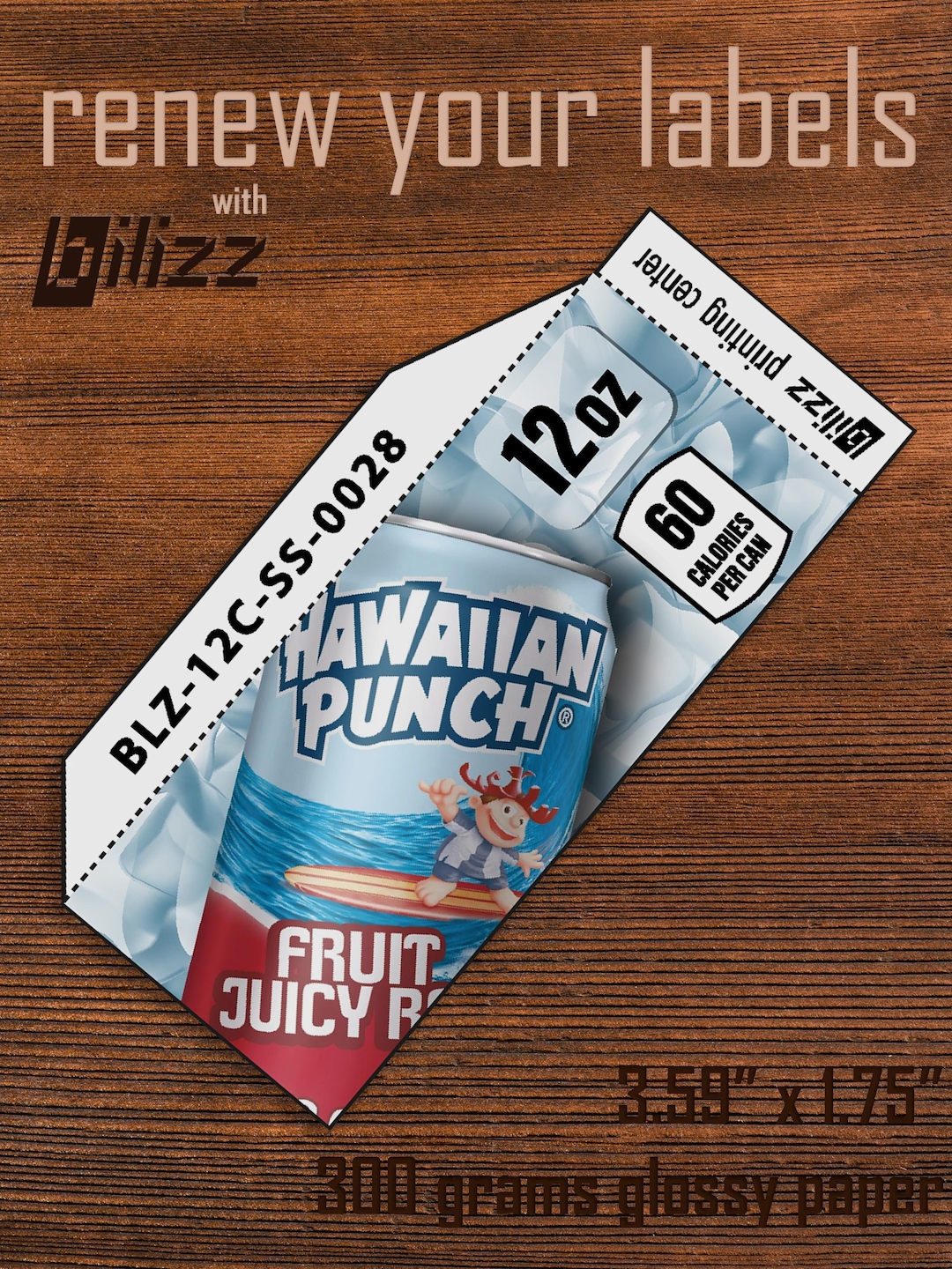 Hawaiian Punch Vending Machine Label: Glossy Replacement (3.59" × 1.75 ...