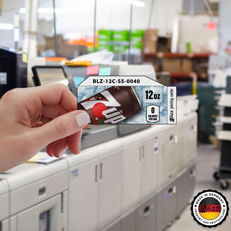 7UP Zero Cherry Soda Vending Machine Label: Glossy Replacement (3.59" × ...