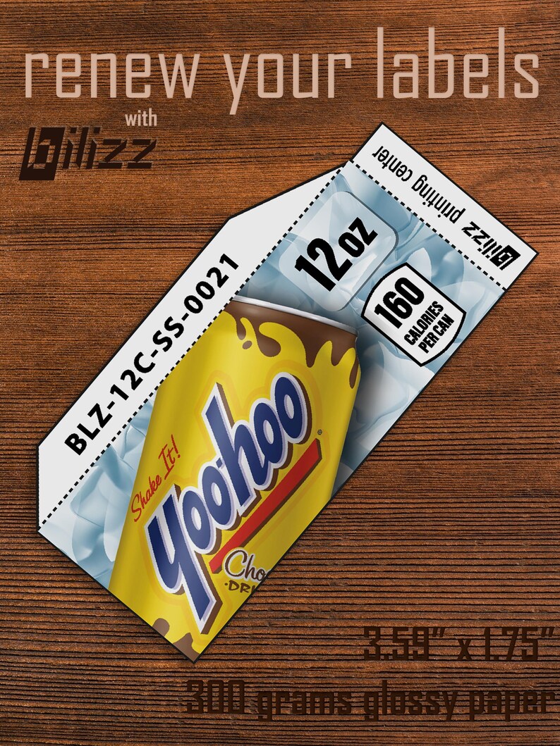 Yoo-hoo Chocolate Drink Vending Machine Label – 12oz Can (glossy ...