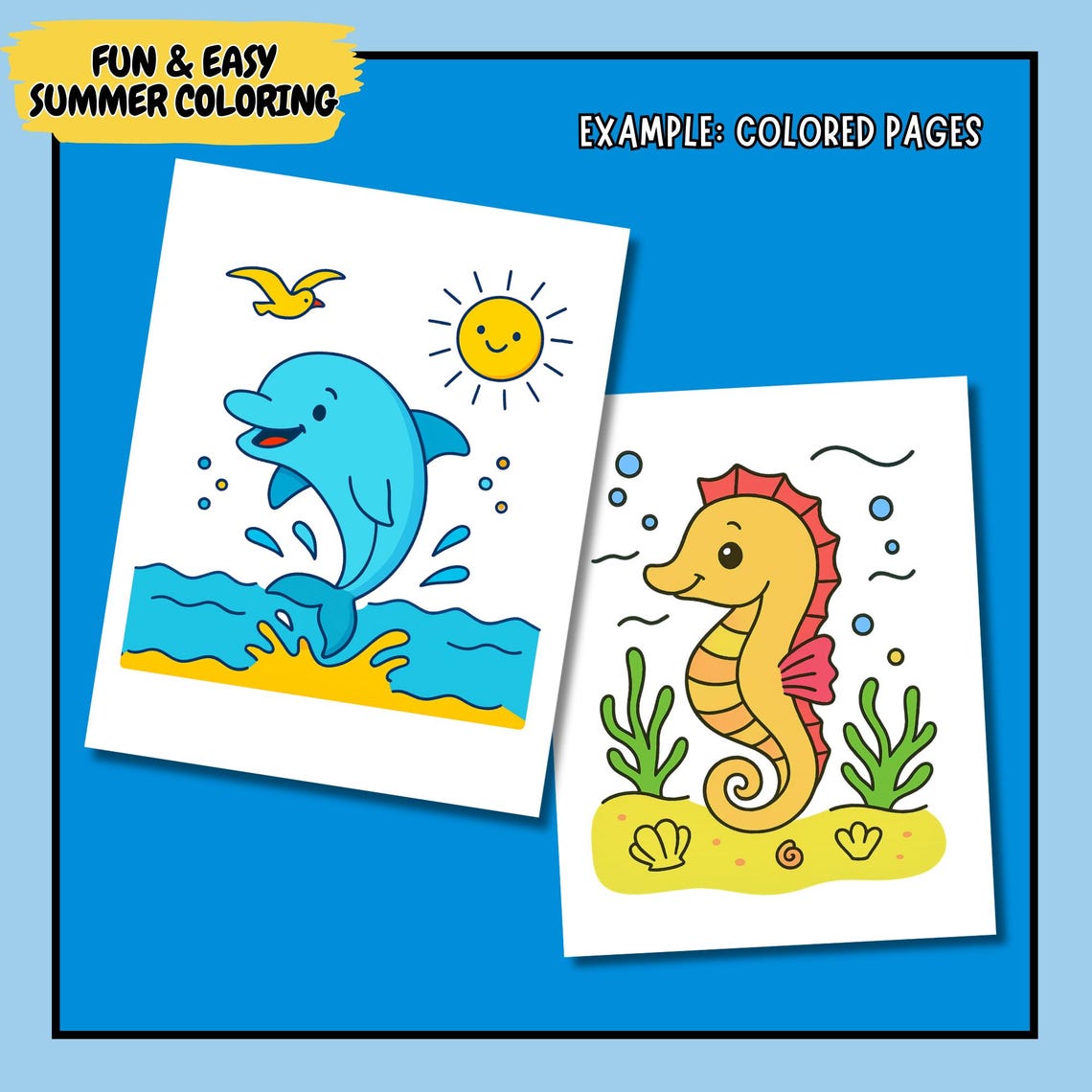 Ocean Animal Coloring Pages for Kids | 20 Printable Sea Life Activity ...