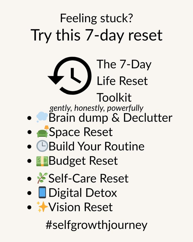 The 7-day Life Reset Toolkit - Etsy