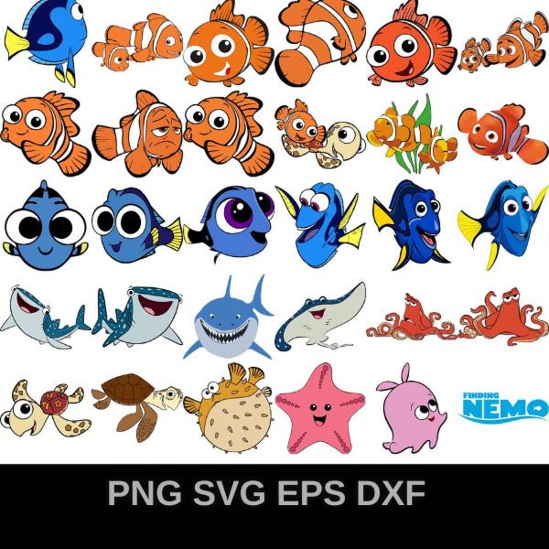 Finding Nemo Svg- Finding Nemo Png- Finding Nemo Eps- Finding Nemo Dxf ...