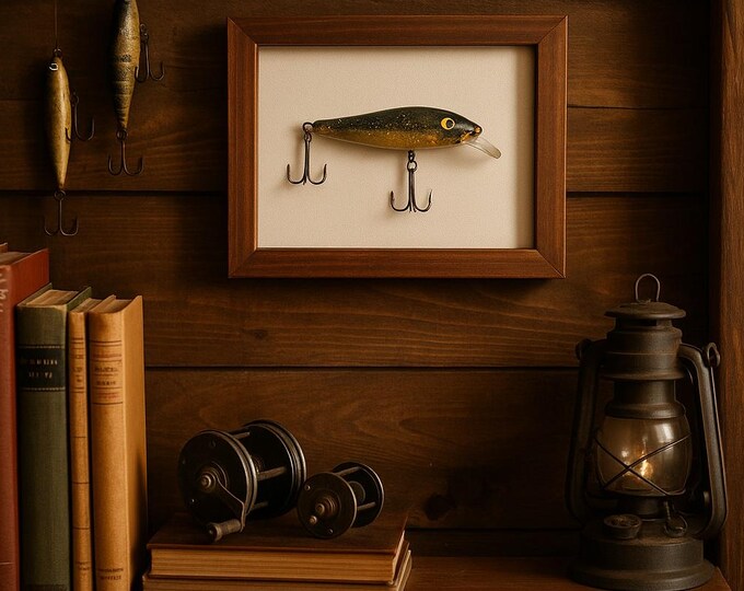 Vintage Fishing Lure Shadow Box Display Handmade Rustic Home Wall Decor ...