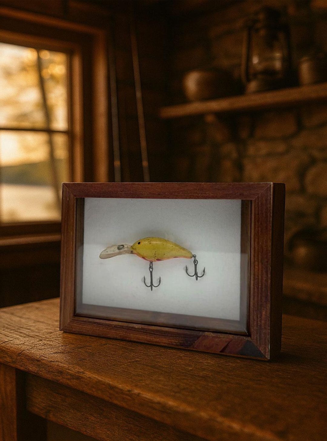 Vintage Fishing Lure Shadow Box Display Handmade Rustic Home Wall Decor ...