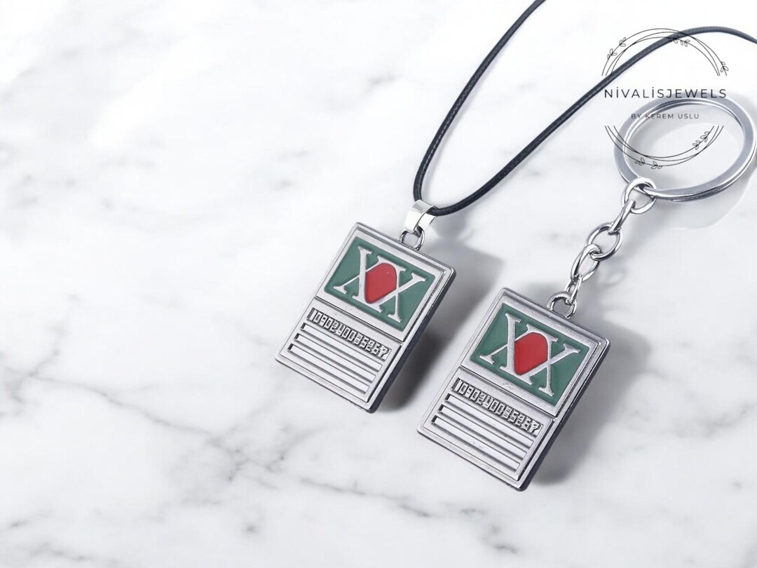 Anime Style Card Metal Keychain – Cool Otaku Badge Pendant for Men ...