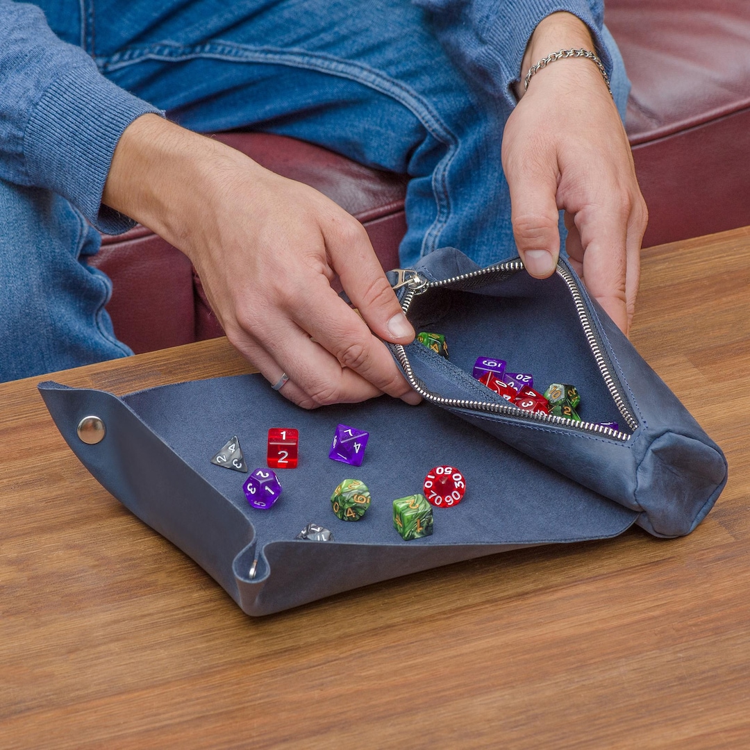 Leather Dice Rolling Tray Personalized, Dnd Rolling Tray, Dice Storage ...