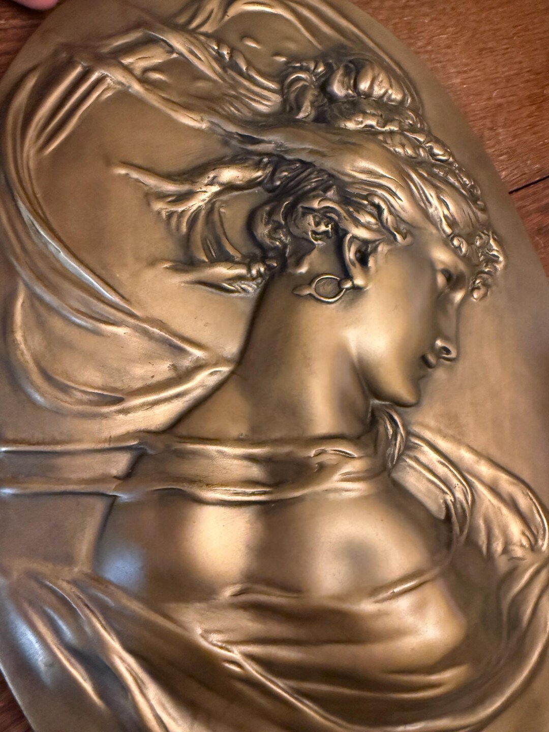 Vintage Bas Relief in Golden Plaster Woman in Profile Lapini Firenge 13 ...