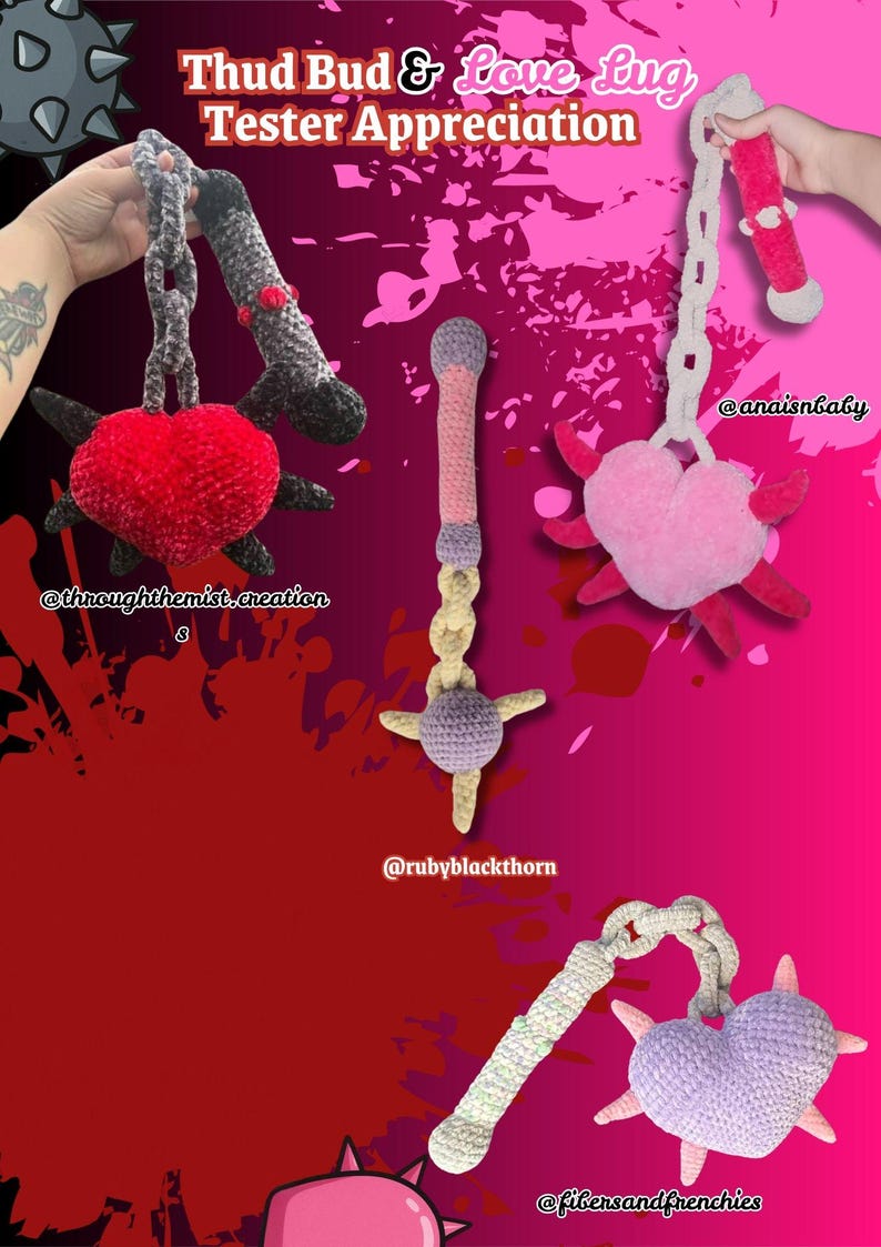 Thud Bud & Love Lug Flail– Crochet Weapon Pattern PDF Pattern Digital ...