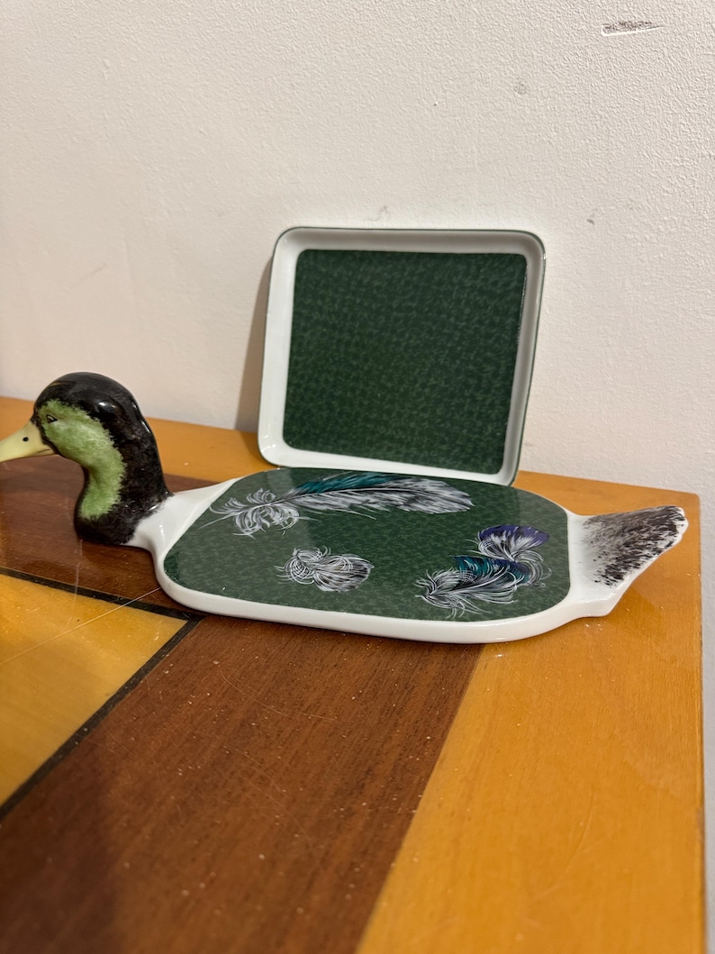 Vintage French Duck Foie Gras Plate, Patrick Frey Limoges Porcelain ...