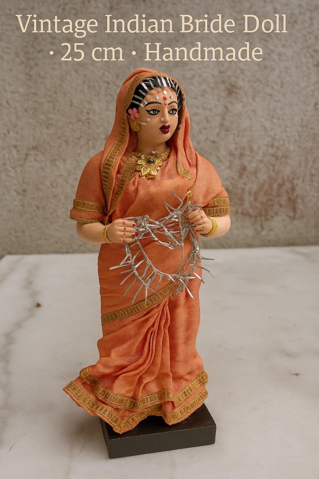 Vintage Indian Bride Doll – Handmade Cloth & Painted Face – 25 Cm ...