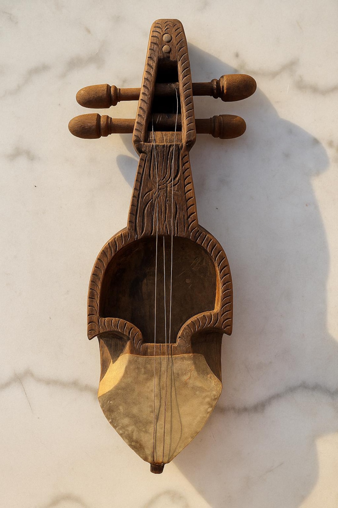Antique Hand-carved Nepali Sarangi – Himalayan Folk String Instrument ...
