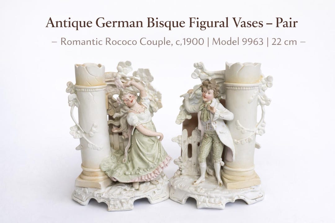 Antique German Bisque Figural Vases – Pair - Etsy
