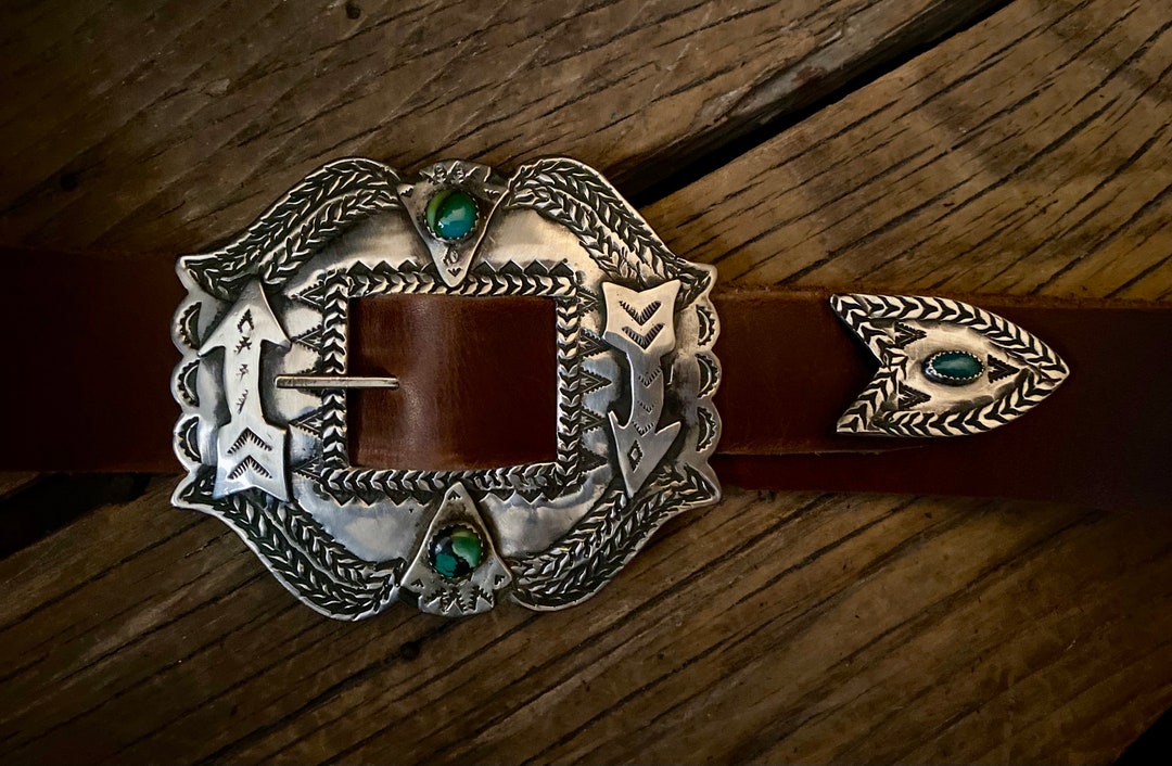 Two Directions Concho Belt Buckle Sterling Silver RRL Retail 1245 - Etsy