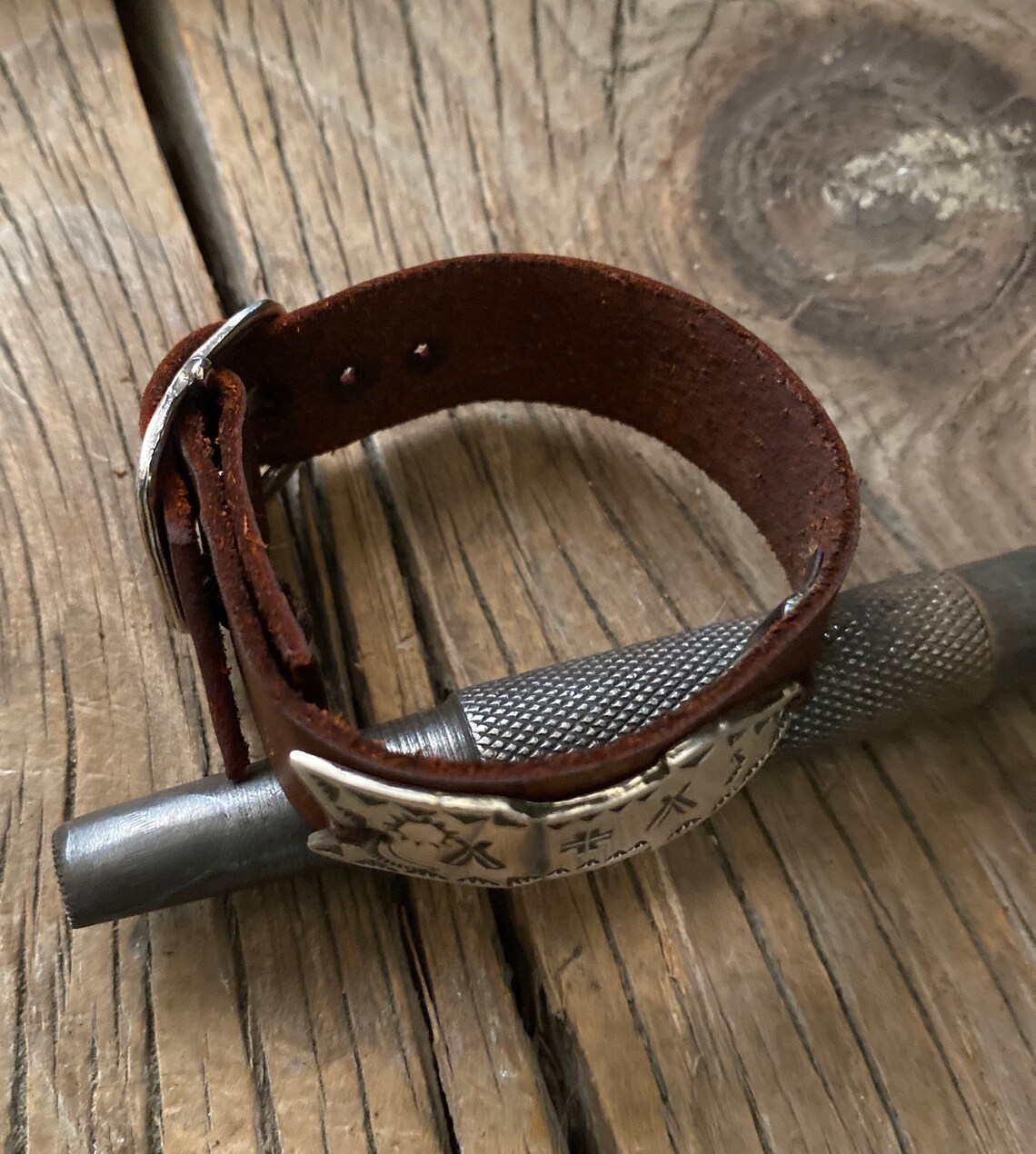 Sundance Leather Stamped Sterling Silver Arrow Cuff Bracelet - Etsy