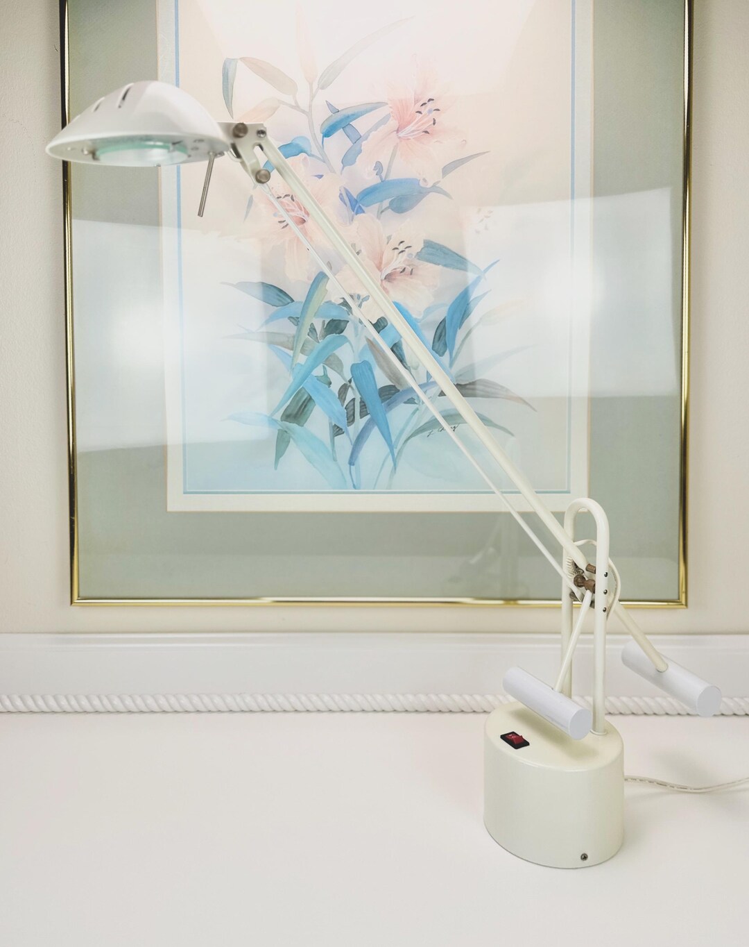 Rare White 80s Postmodern Dana Lighting Milano G440 Cantilever Task ...