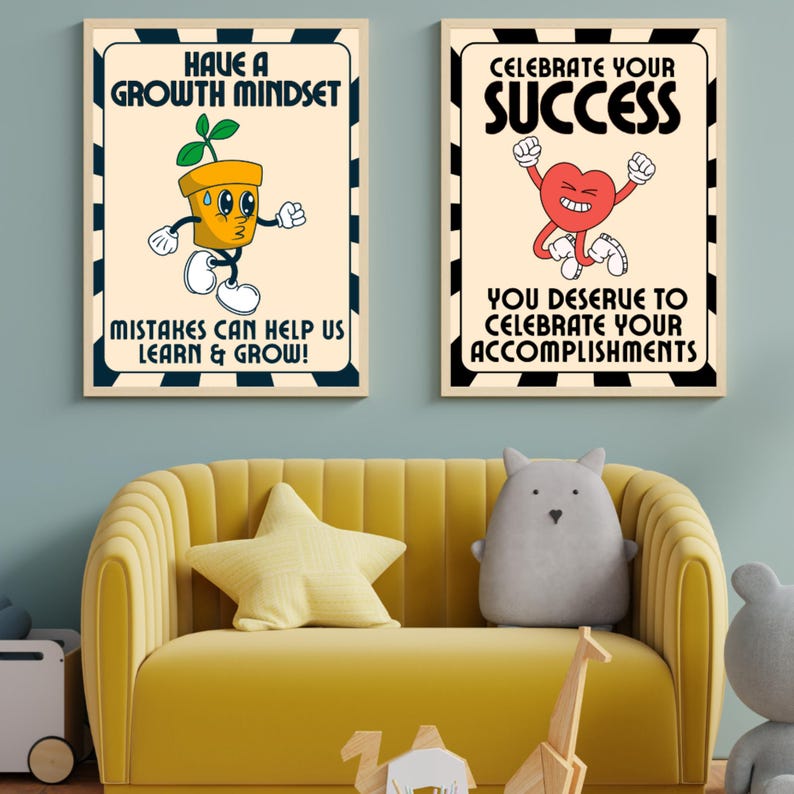 Retro Classroom Poster Set: Inspirational Art Prints (digital Download ...