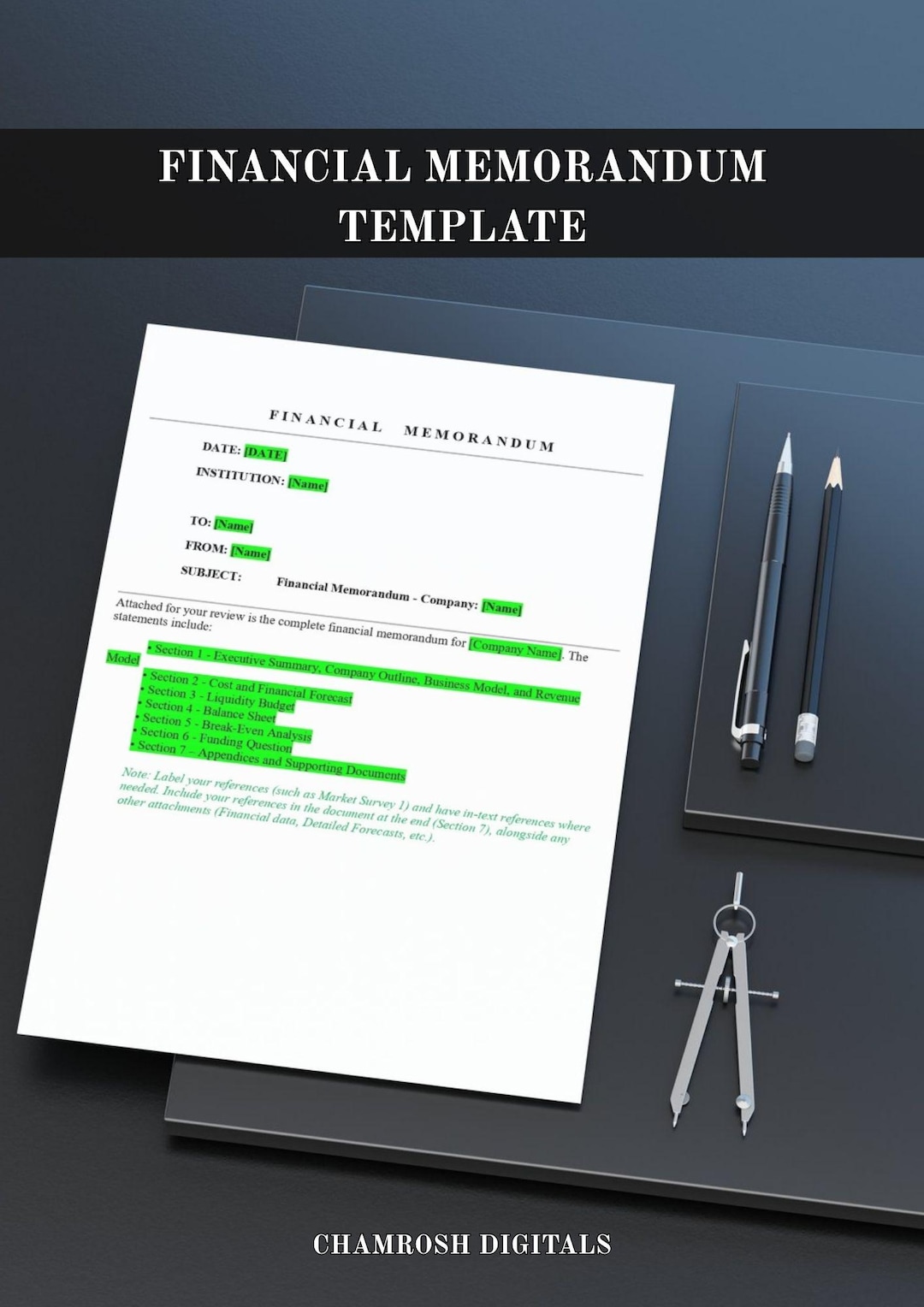 Financial Memorandum Template: Business Funding Proposal (word/pdf) - Etsy